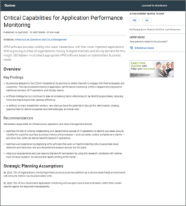 Gartner 2021 Критические возможности для Application Performance ...