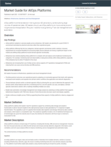 Gartner - Руководство по рынку платформ AIOps - Корпоративные информационные системы